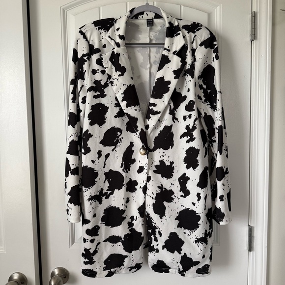 SHEIN | Jackets & Coats | Nwot Shein Cow Print Blazer | Poshmark
